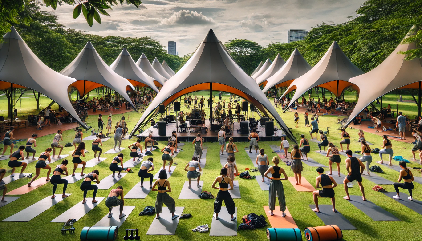How Tents Are Revolutionizing Outdoor Fitness Classes - Rentastic Party ...